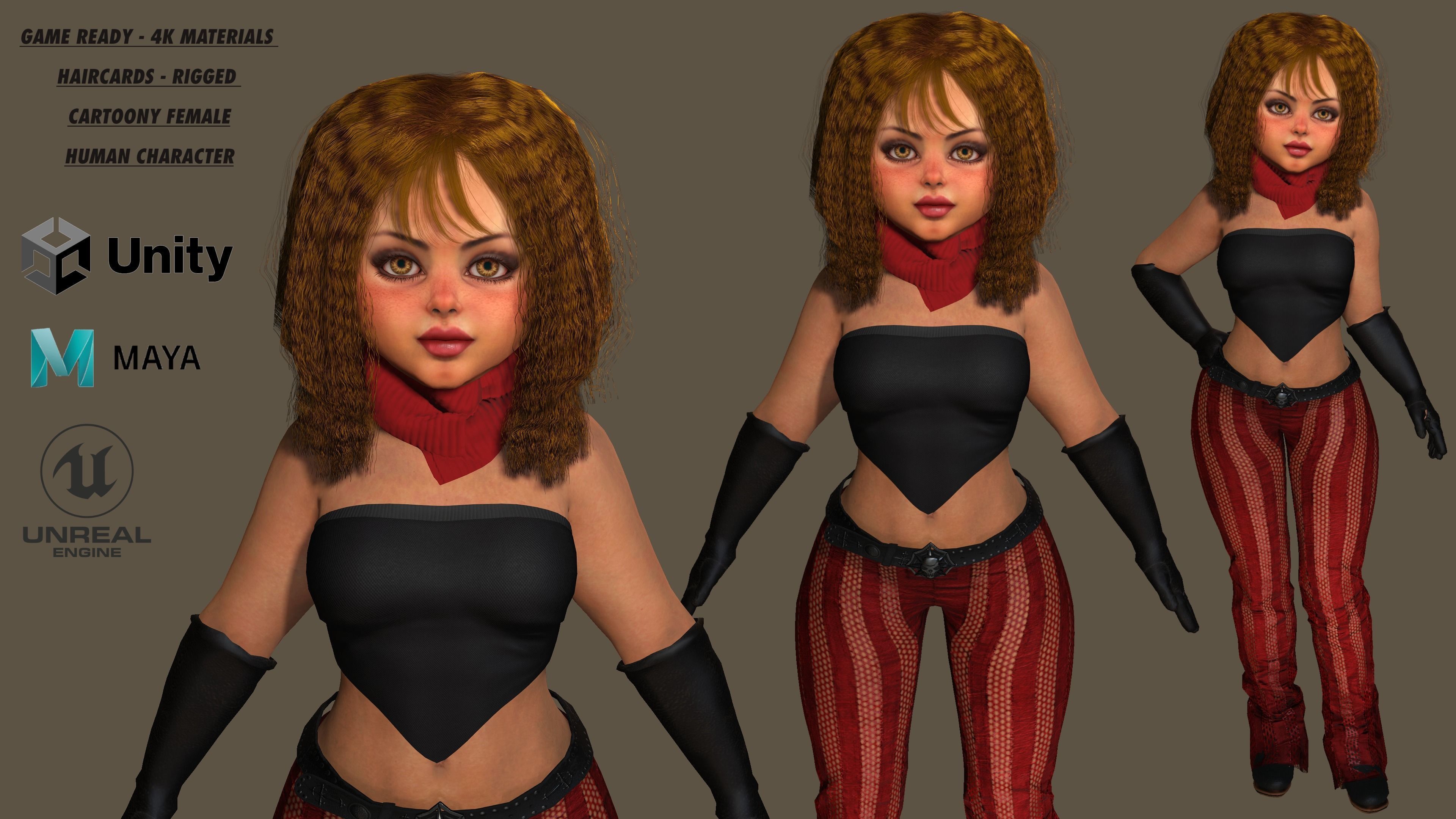 3D model AAA 3D Cartoon Barbie Girl 04 -Realistic Stylized Game ...