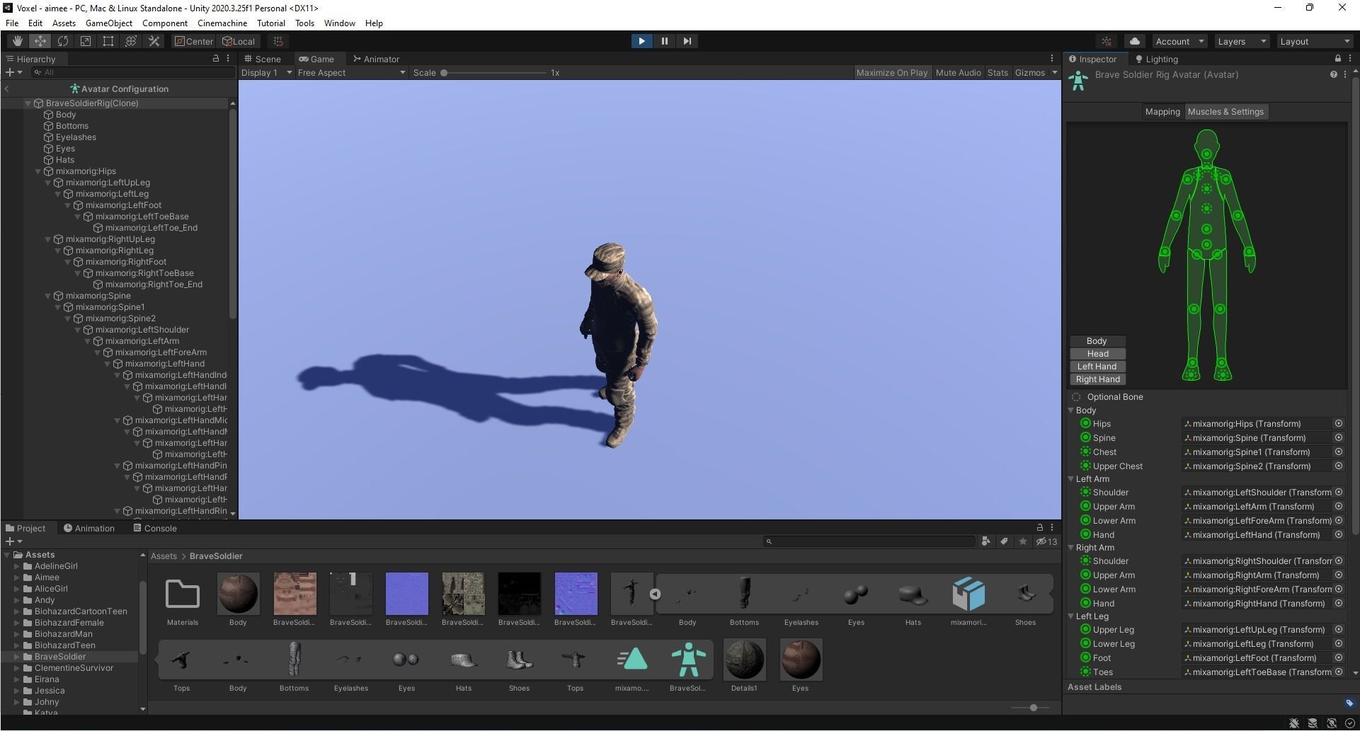 3D model Brave Soldier - animated rigged Military Man VR / AR / low ...