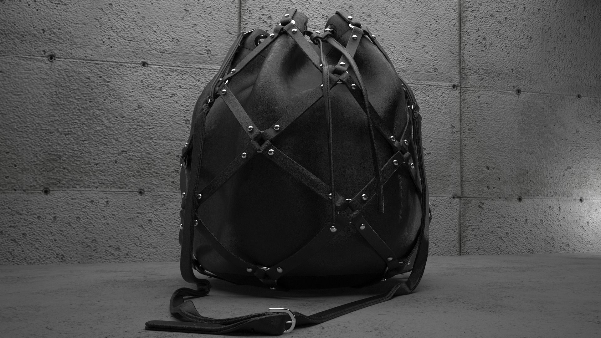 Leather Bag with Rings 3D model | CGTrader