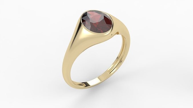 Simple signet ring 3D model 3D printable | CGTrader