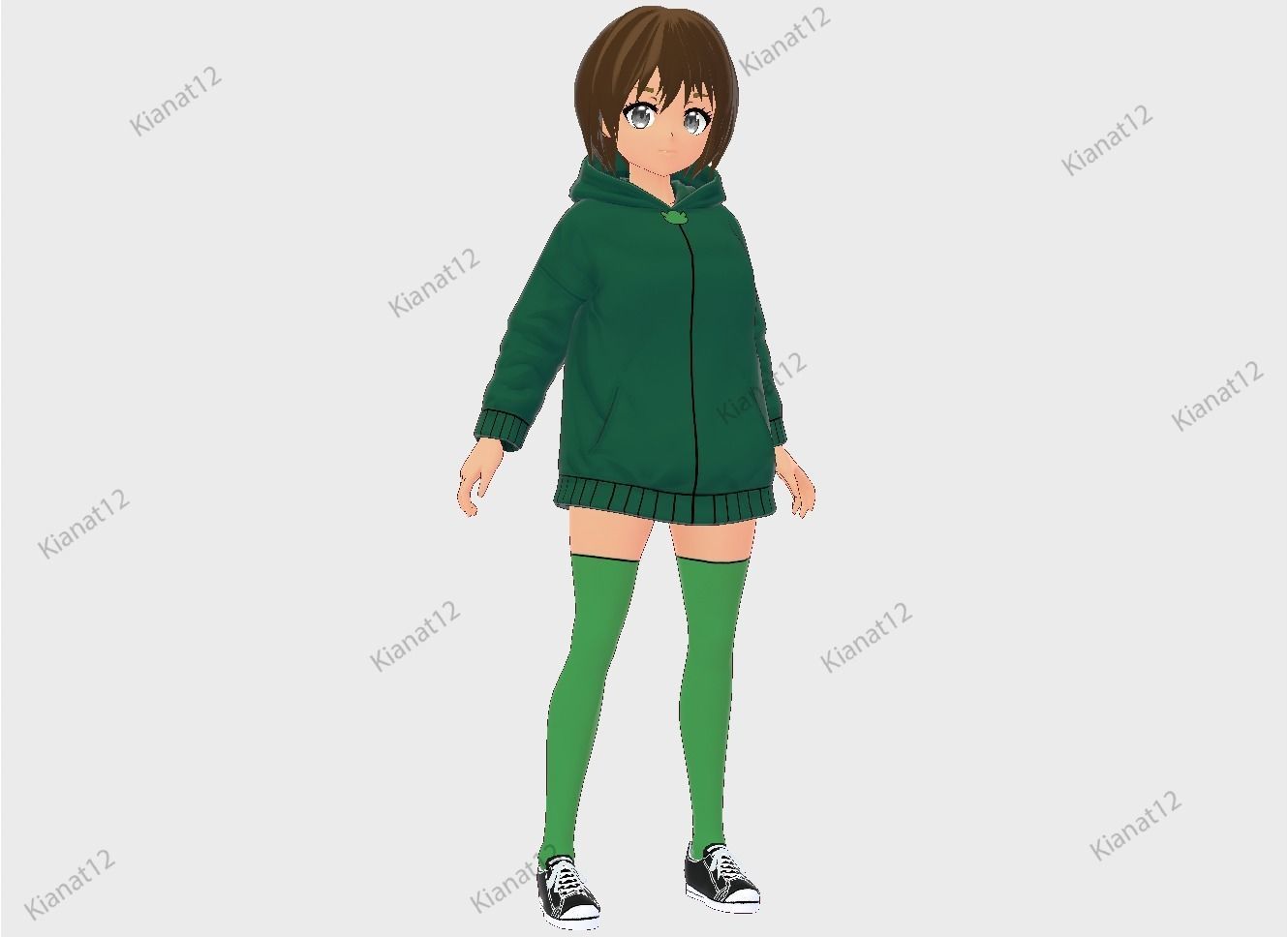 3D model 3d anime girl for vrchat and for gaming VR / AR / low-poly ...
