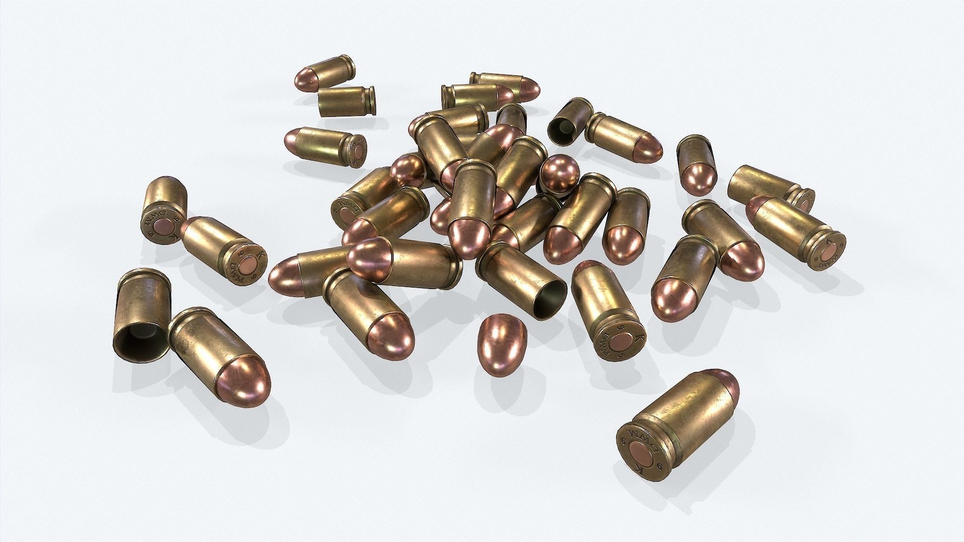 3D model Cartridge 3 bullets in shape of heart VR / AR / low-poly ...