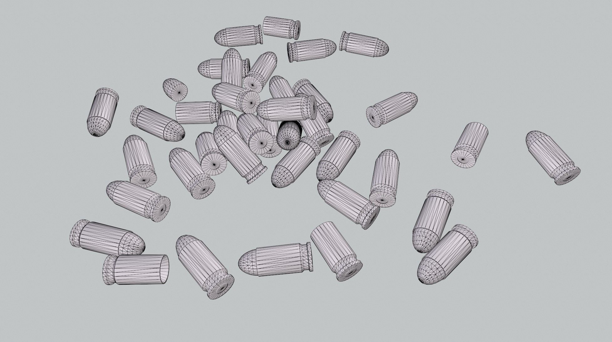 3D model Cartridge 3 bullets in shape of heart VR / AR / low-poly ...