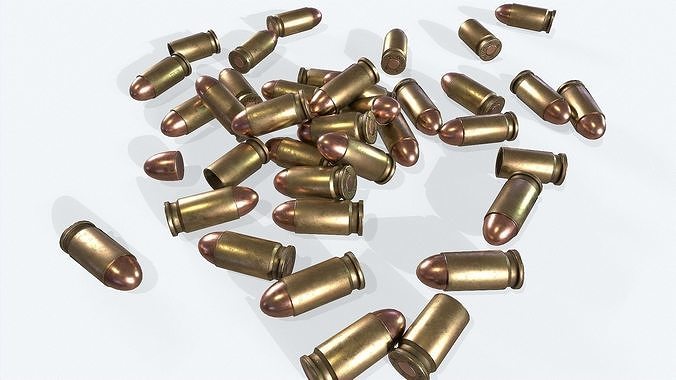 3D model Cartridge 3 bullets in shape of heart VR / AR / low-poly ...