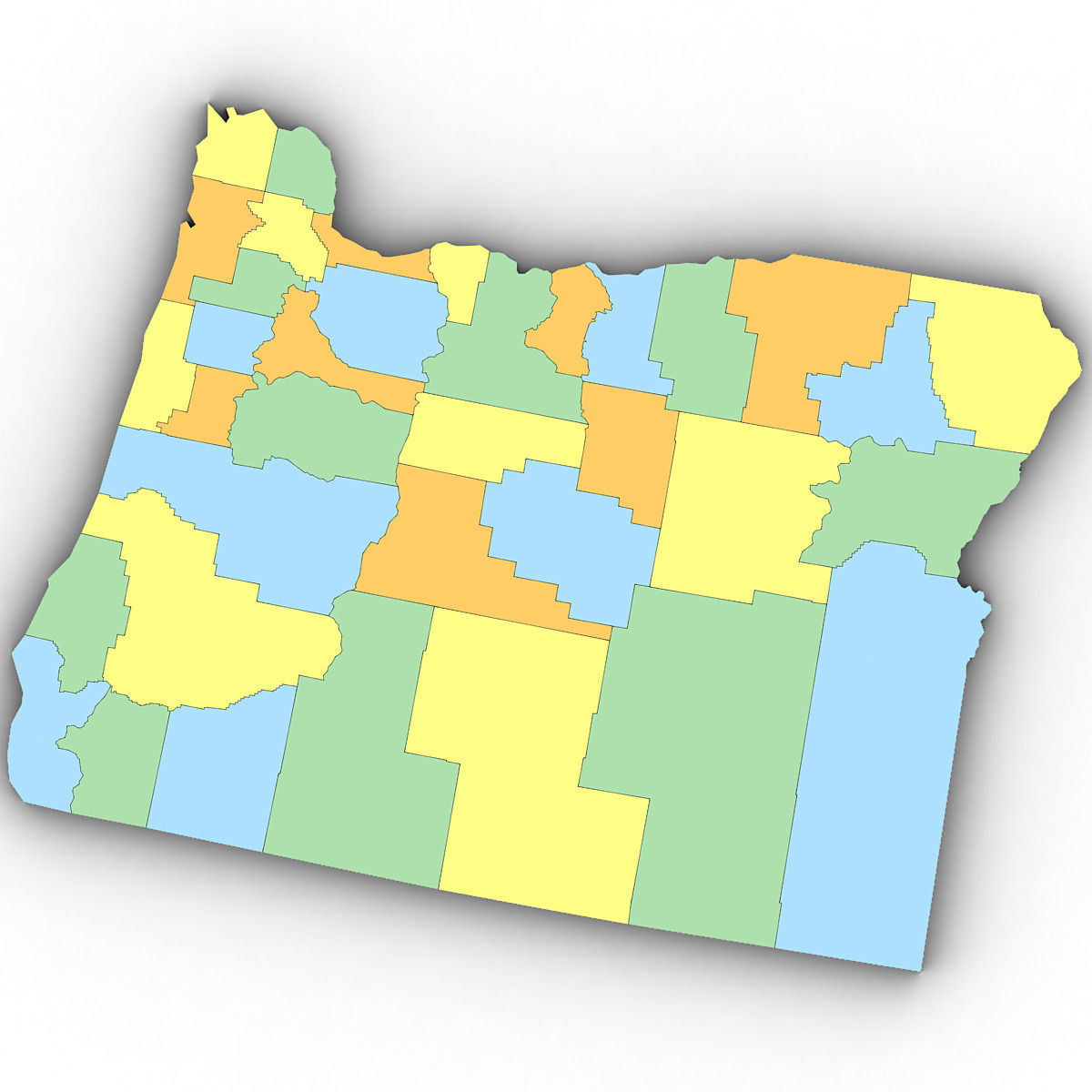 Oregon Political Map 3D model | CGTrader