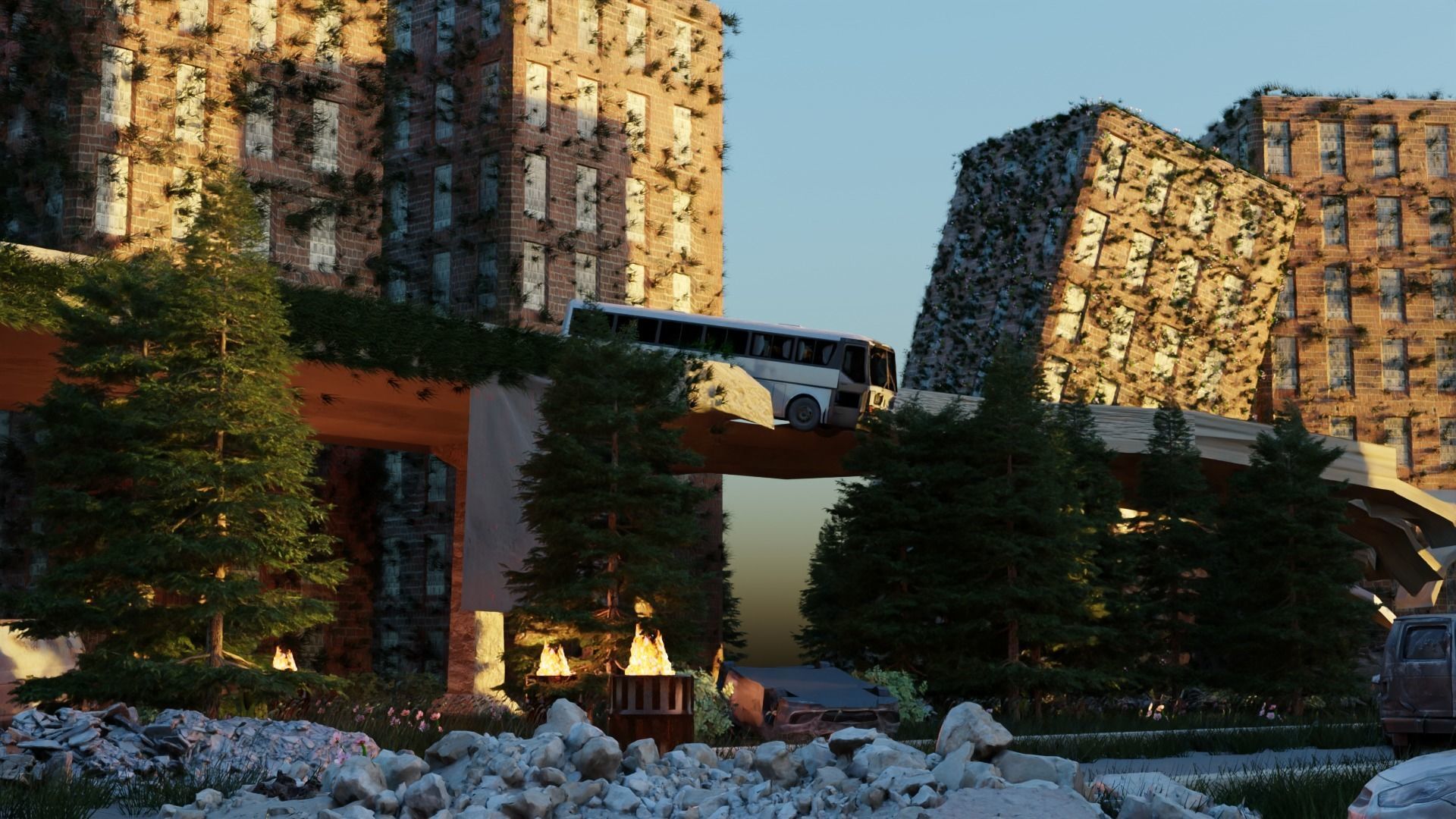 post-apocalyptic city 3D model | CGTrader