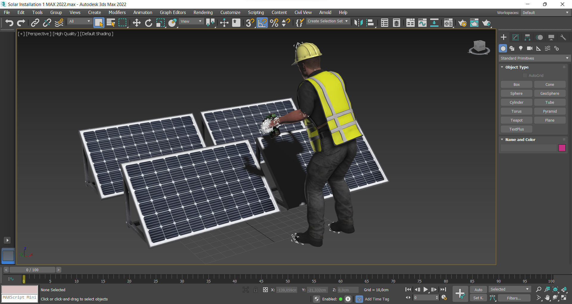 3D model Solar Installation VR / AR / low-poly | CGTrader
