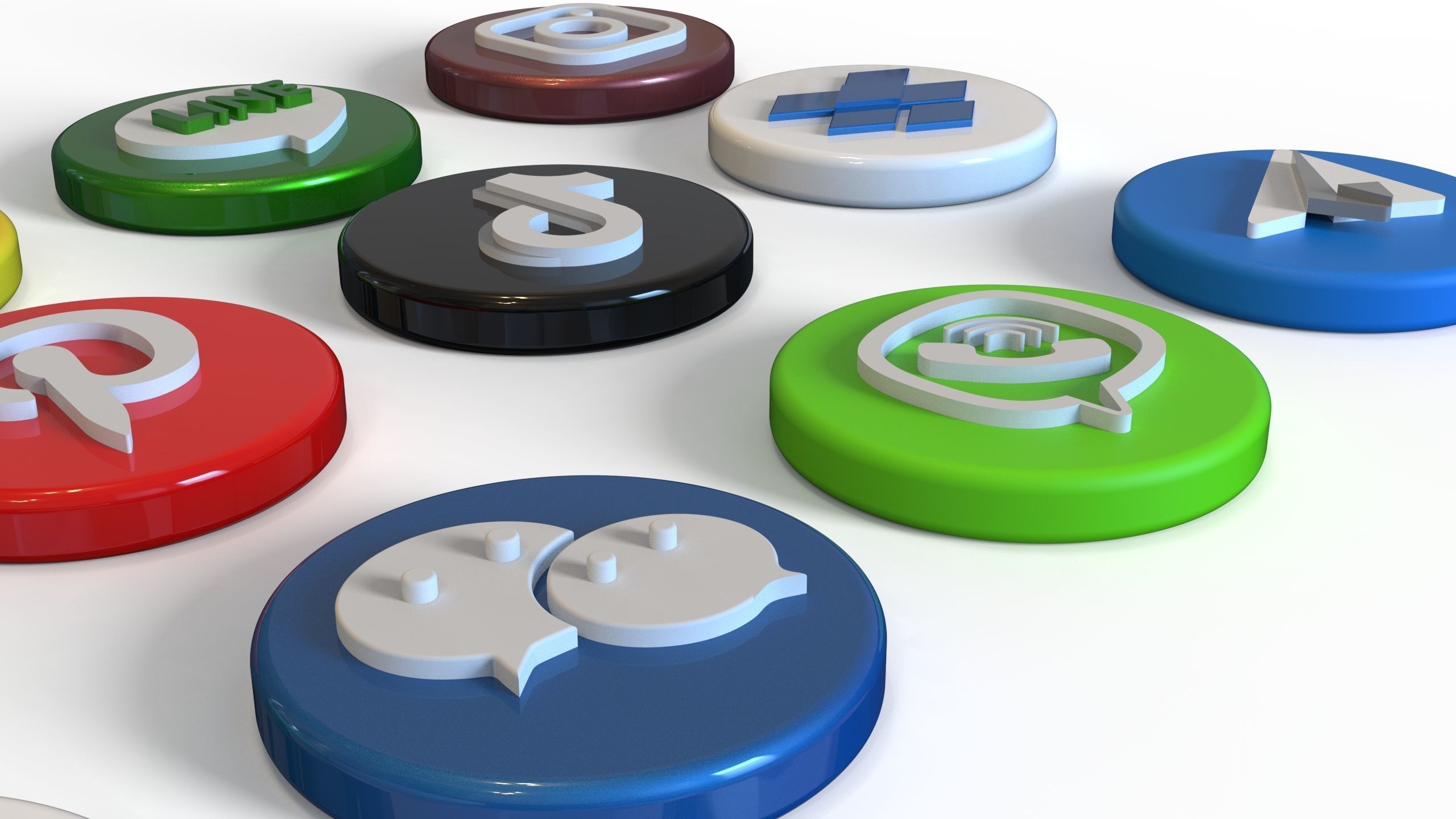3D model 24 social media icons VR / AR / low-poly | CGTrader