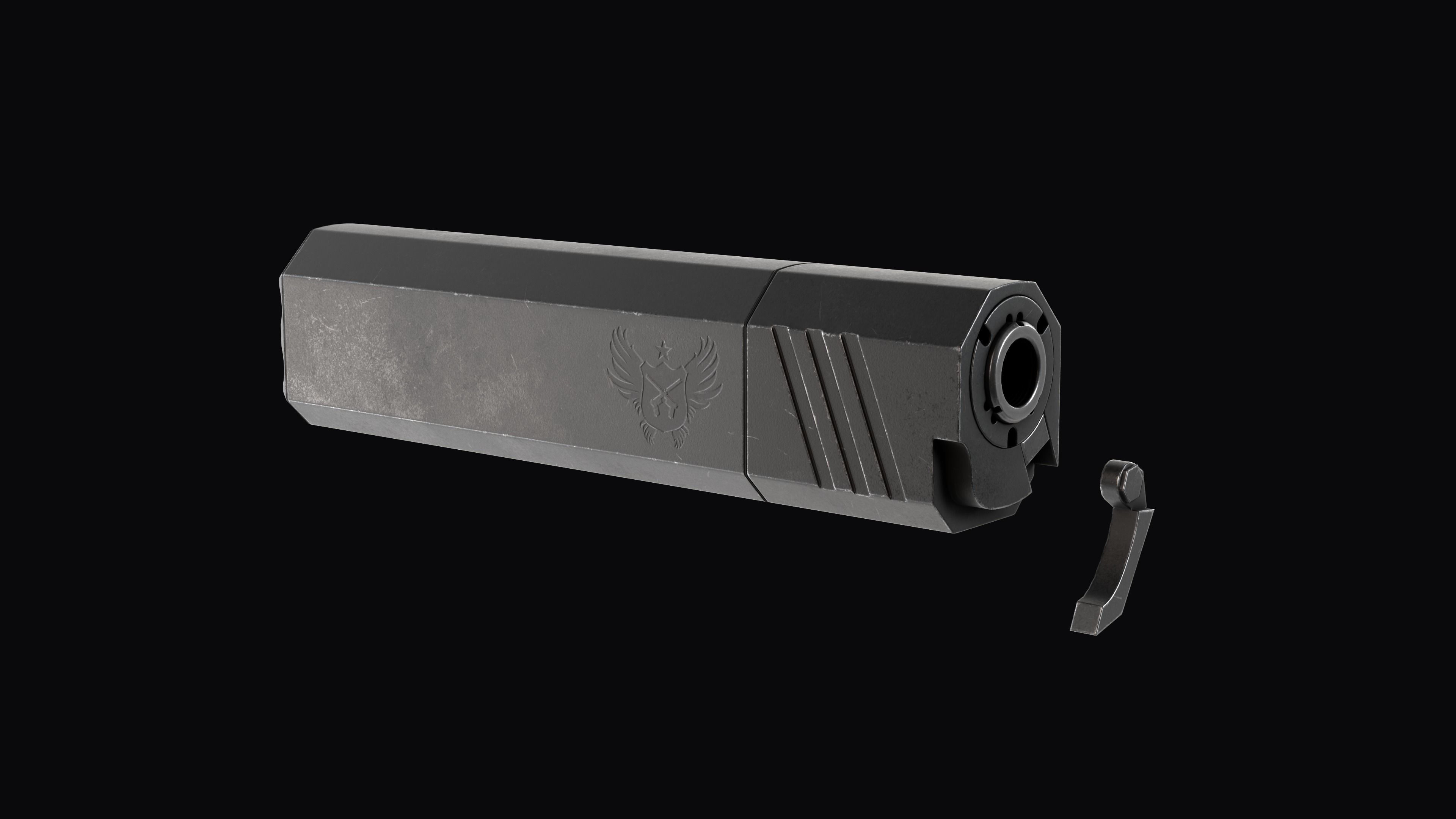 3D model SilencerCo Osprey 9 9x19mm suppressor VR / AR / low-poly | CGTrader