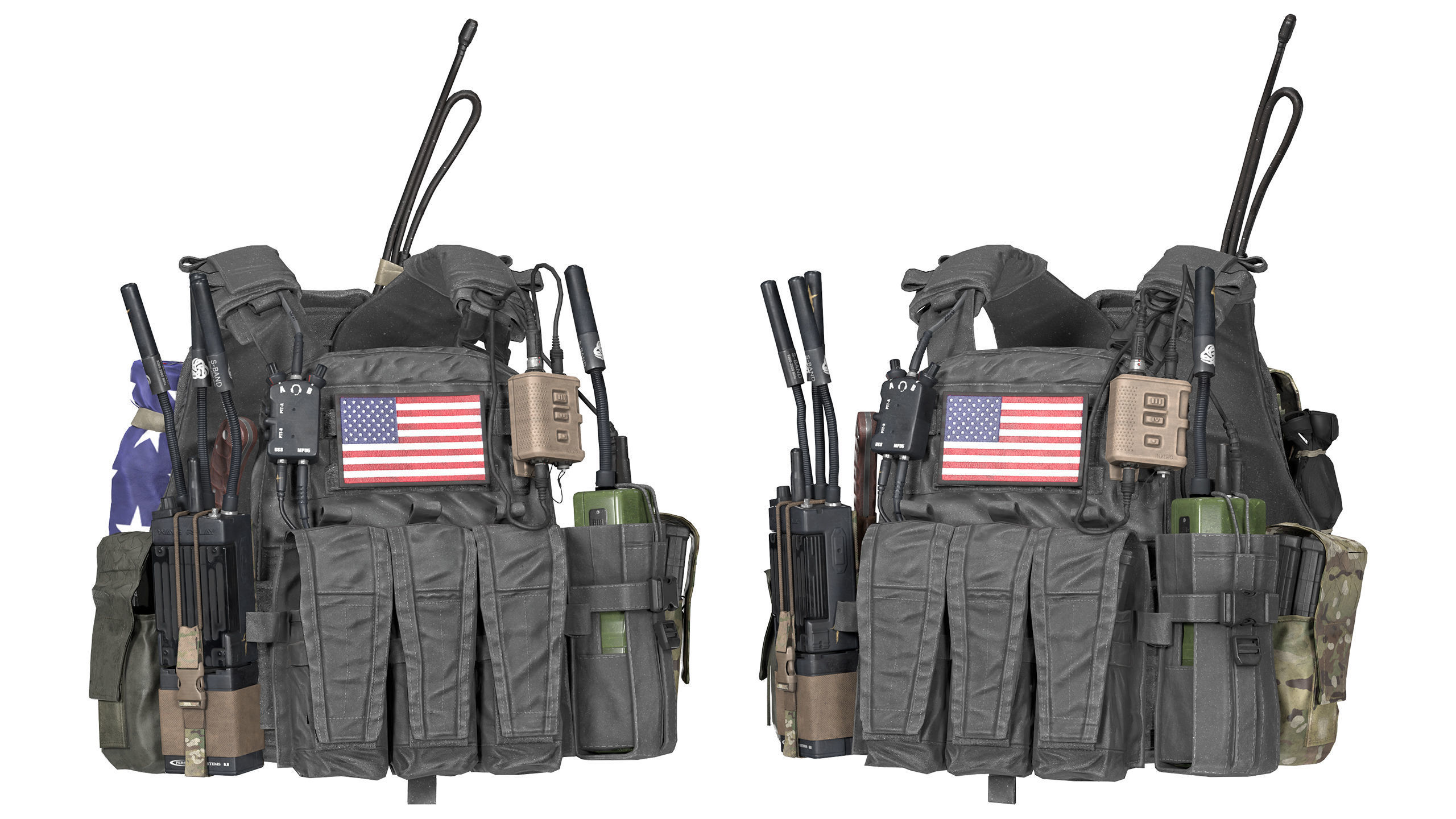 3D Model Collection AVS PLATE CARRIER BUNDLE VR / AR / low-poly | CGTrader