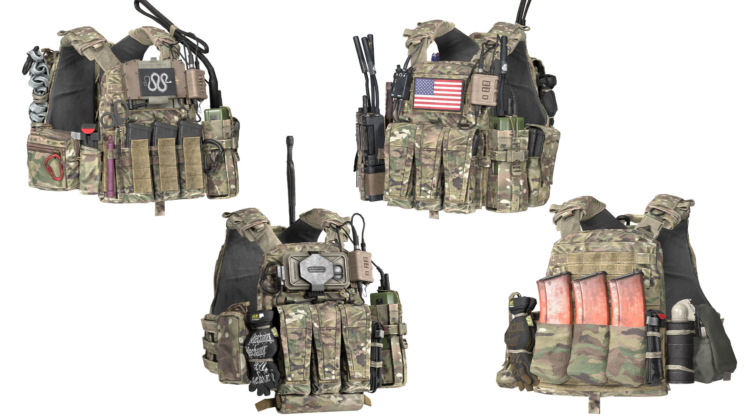 3D Model Collection AVS PLATE CARRIER BUNDLE VR / AR / low-poly | CGTrader