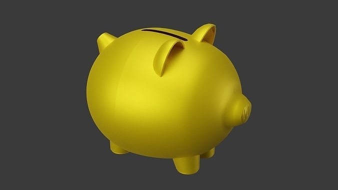 3D model Gold Piggy Bank VR / AR / low-poly | CGTrader