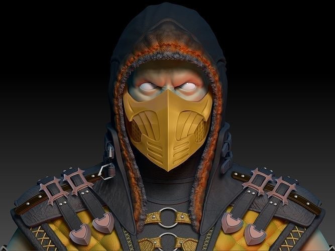 Mortal Kombat Scorpion High Poly With Mixed Armor 3D model | CGTrader