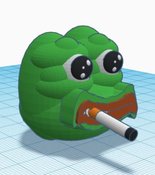 pepe smoking 3D model 3D printable | CGTrader