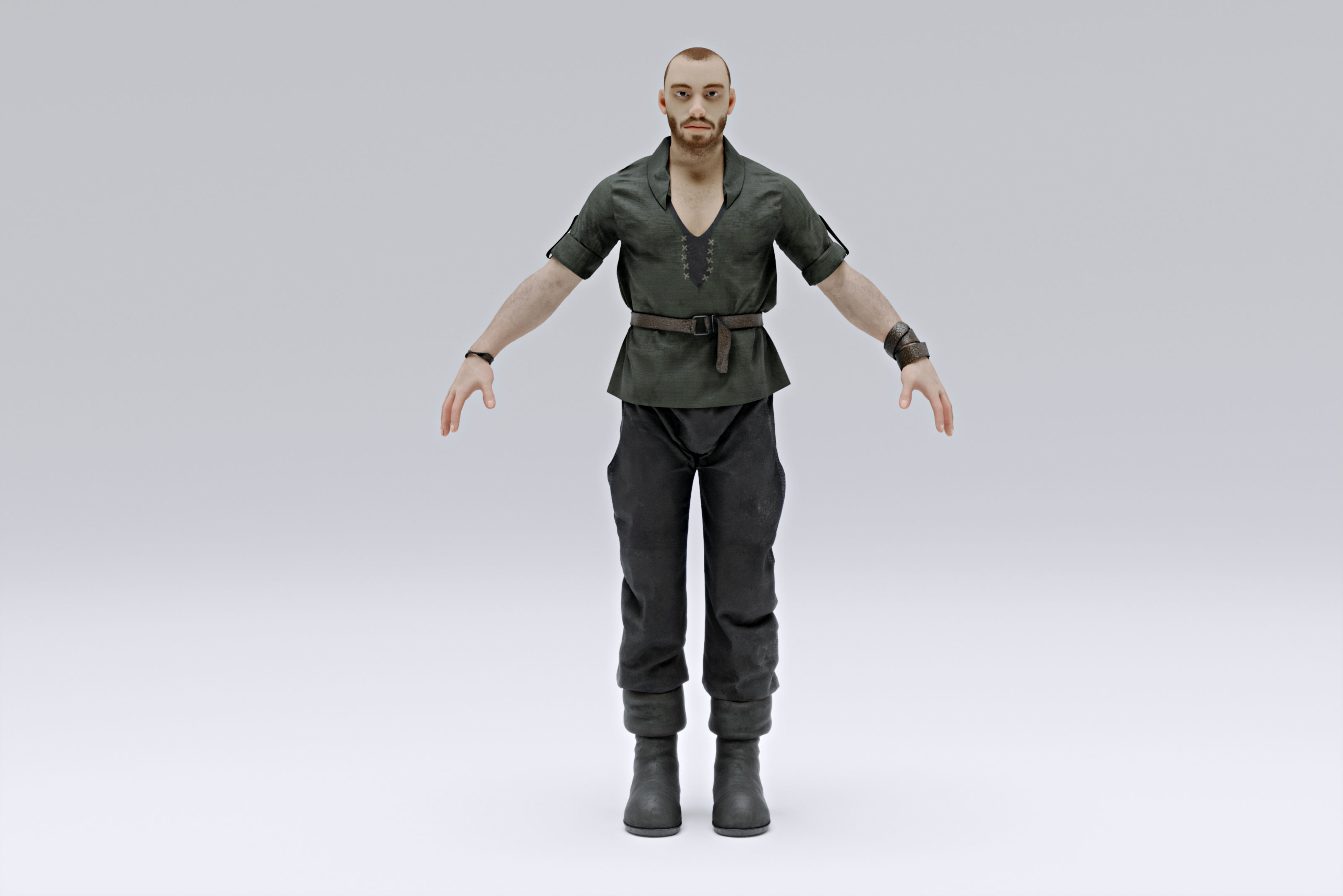 Medieval Village Character 3D model rigged | CGTrader