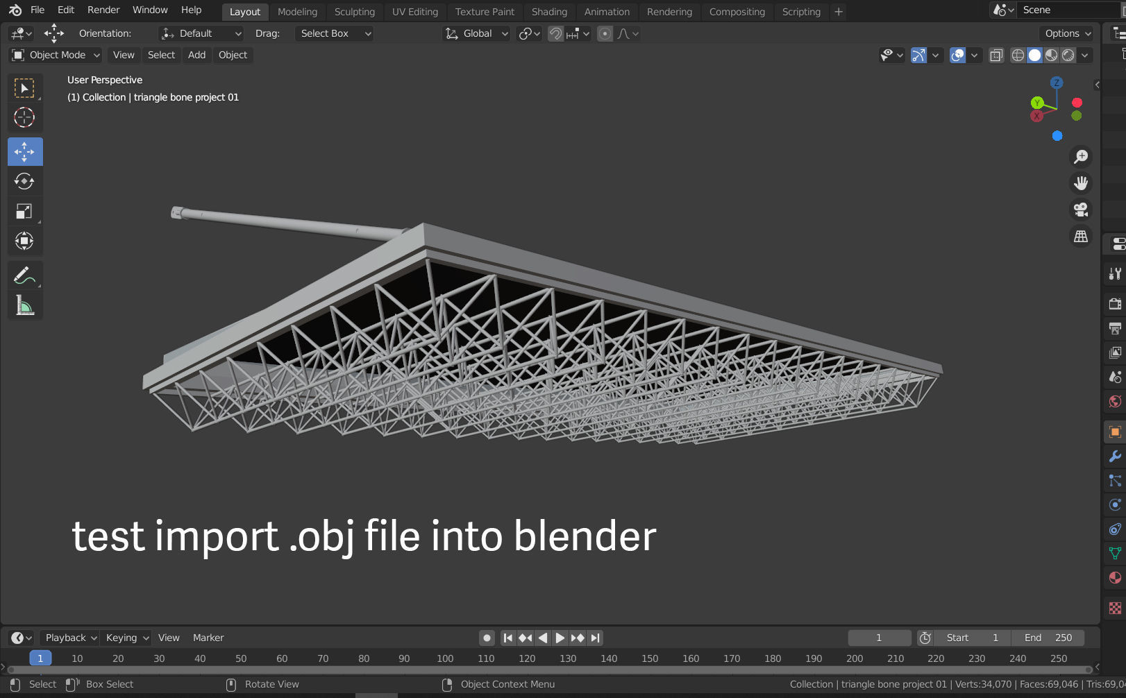 Canopy triangle pipe bones 3D model | CGTrader