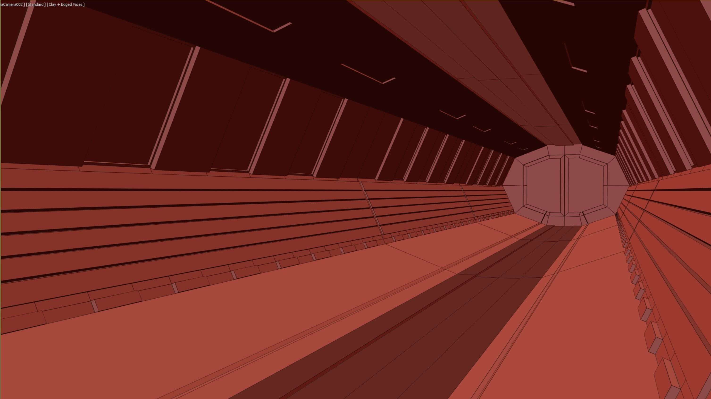 3D model low poly scifi corridor 02 VR / AR / low-poly | CGTrader