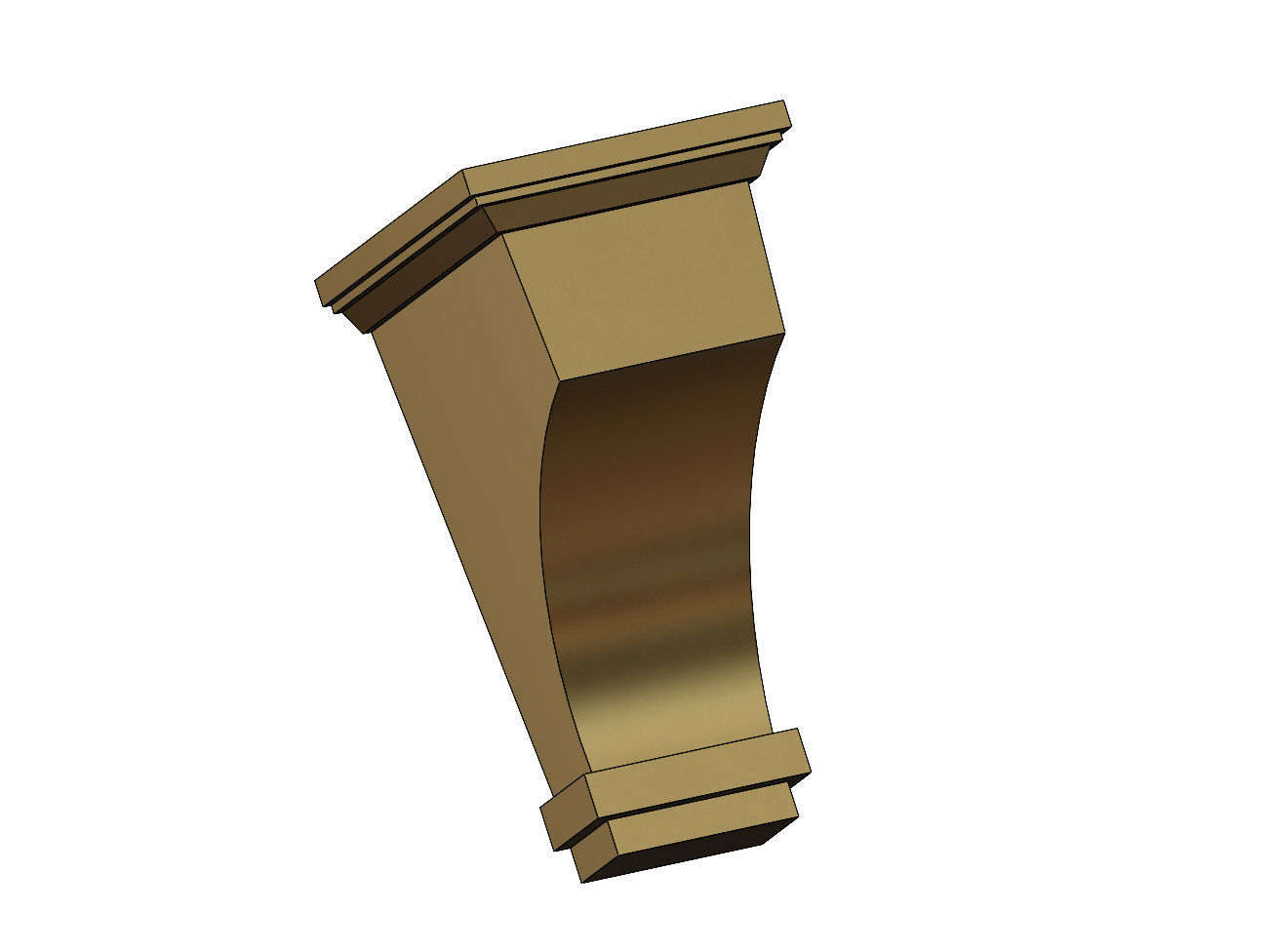 Tapered mission corbel bracket 3D model 3D printable | CGTrader