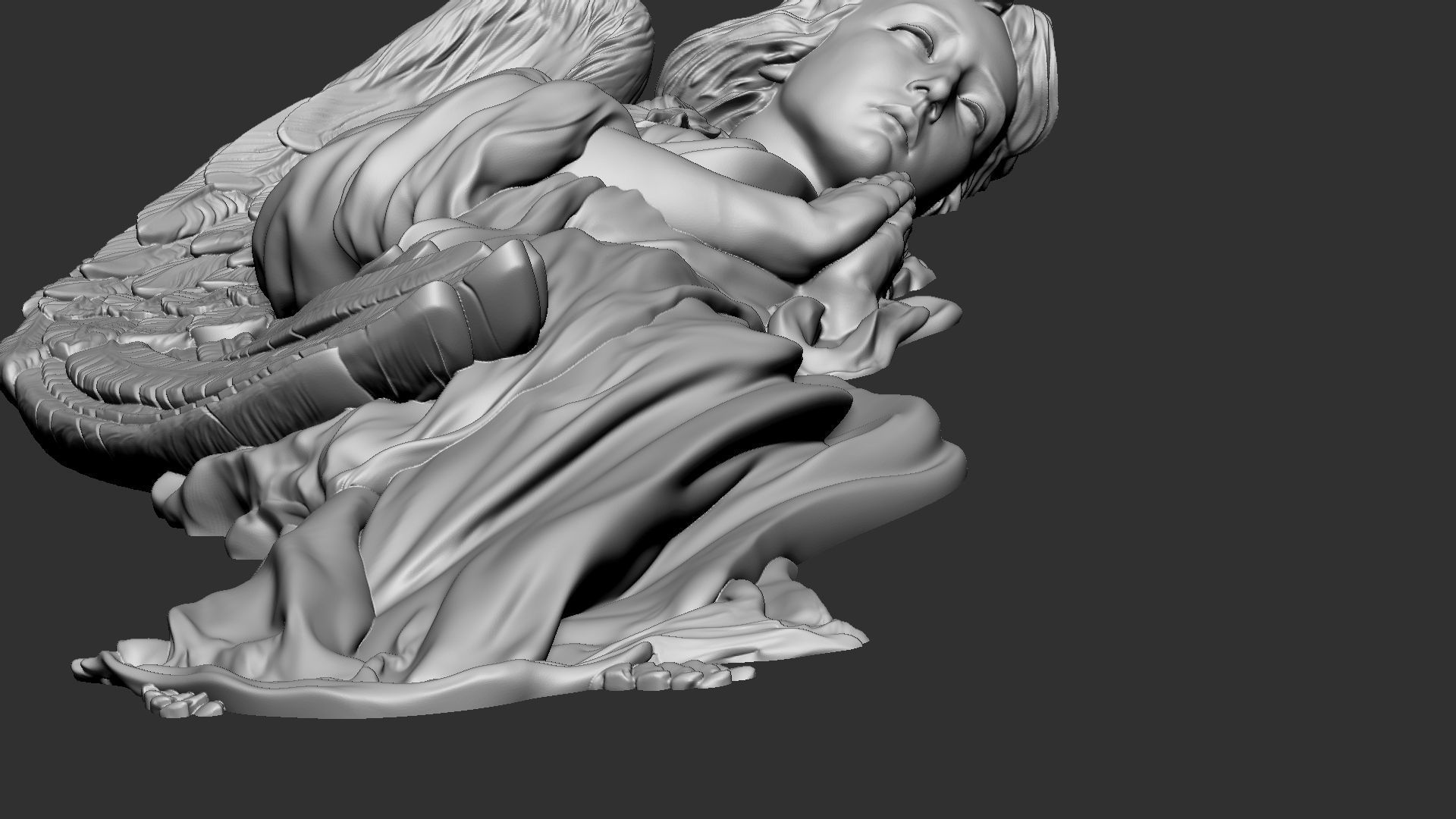 Angel Bas-Relief 1 3D model 3D printable | CGTrader