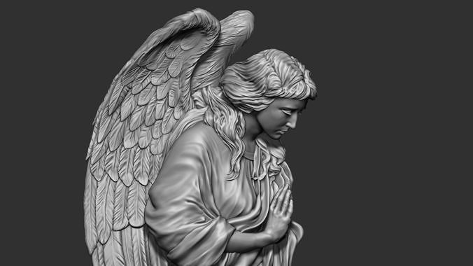 Angel Bas-Relief 1 3D model 3D printable | CGTrader
