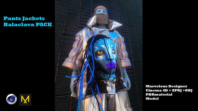 Marvelous Designer Outfit Pants jacket balaclava Model 3D 3D model ...