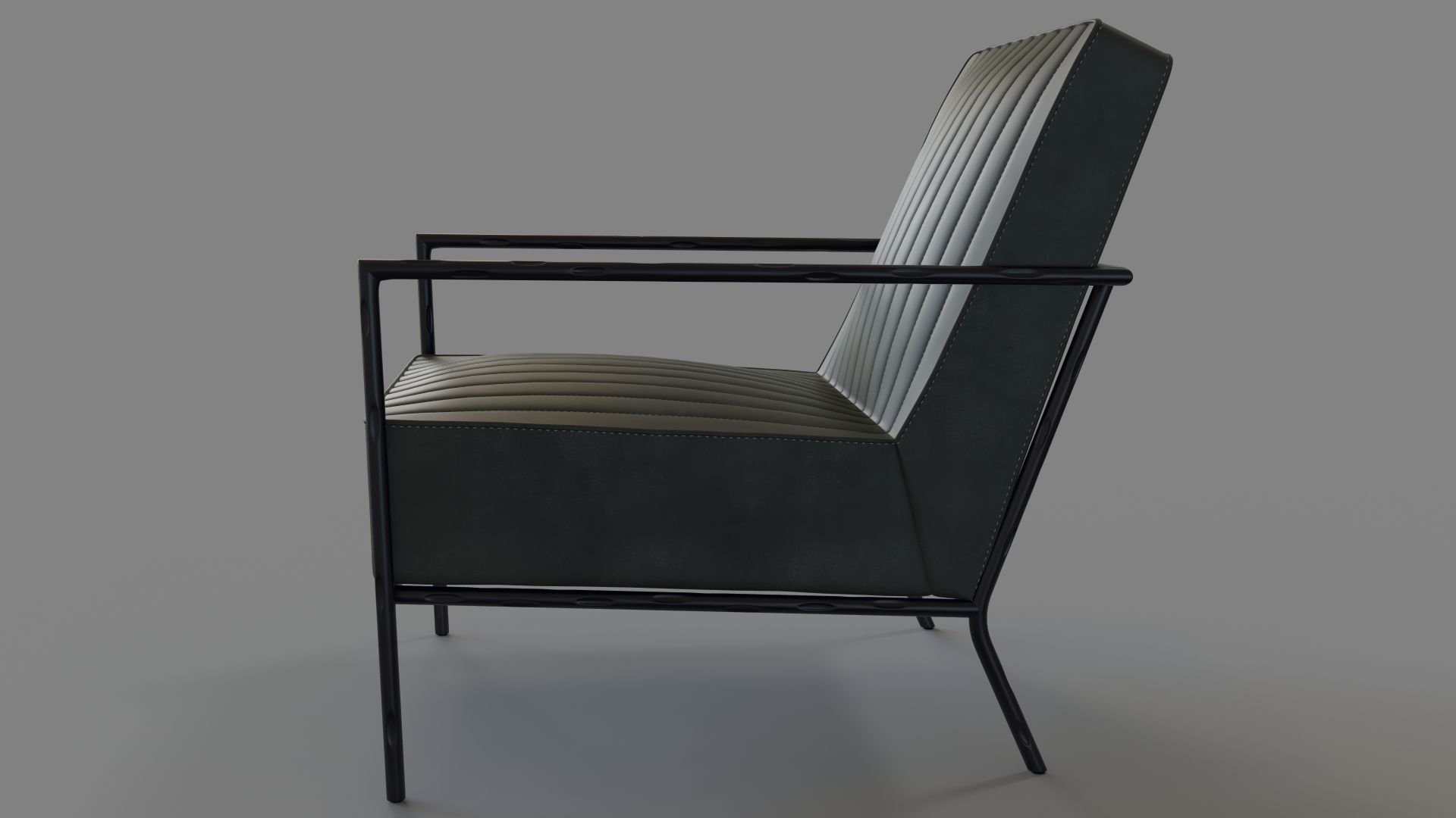 Pratt Leather Metal Frame Chair Chester Metal 3D model | CGTrader