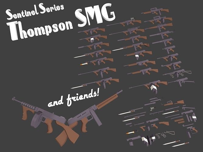 3D model Sentinel Series Thompson SMG VR / AR / low-poly | CGTrader