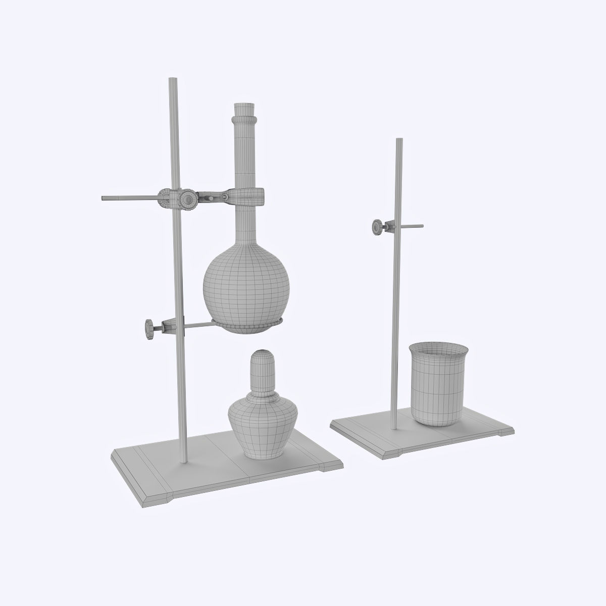 Retort Stands Support Clamp Flask Lab Stand Set Lab Bracket 3D model ...