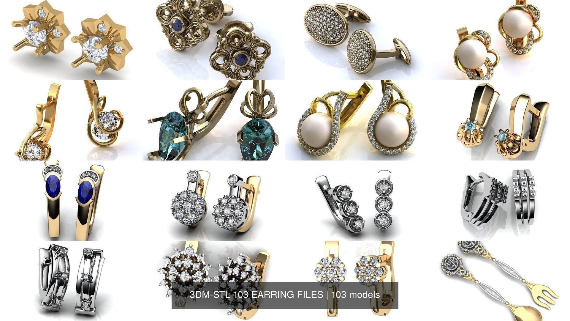 3DM-STL 132 EARRING FILES 3D Model Collection | CGTrader