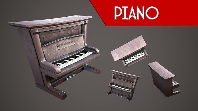 3D model PIANO VINTAGE STYLIZED VR / AR / low-poly | CGTrader
