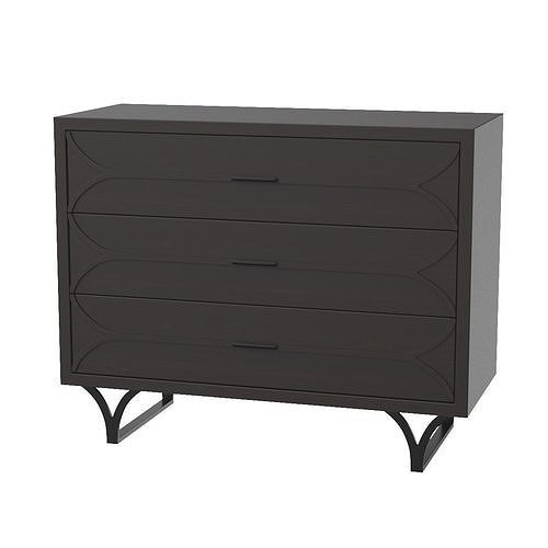 Diane Iron 3 Drawer Accent Chest 3D model | CGTrader