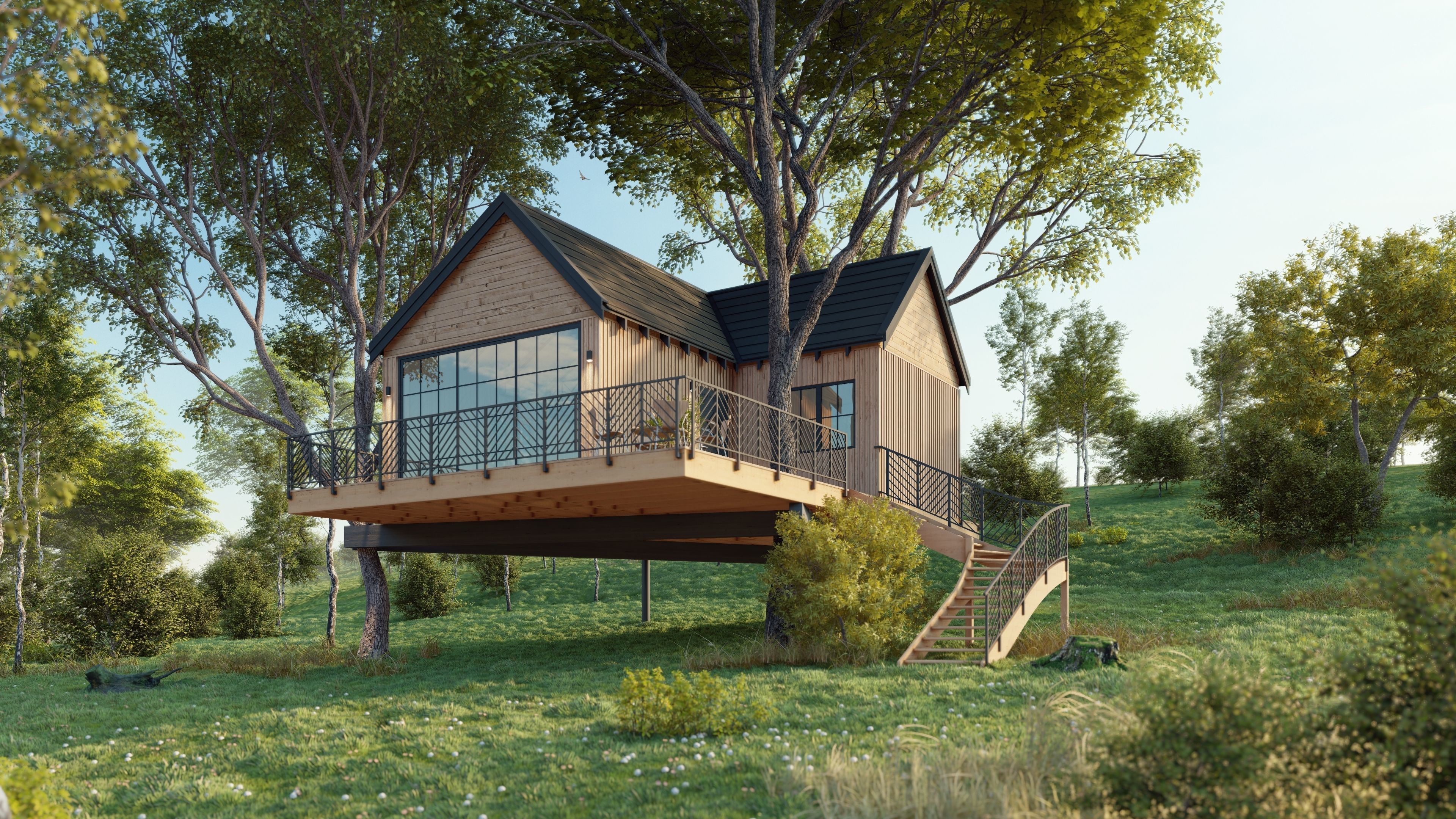 Treehouse scene Lumion12 archicad sketchup 3D model animated | CGTrader
