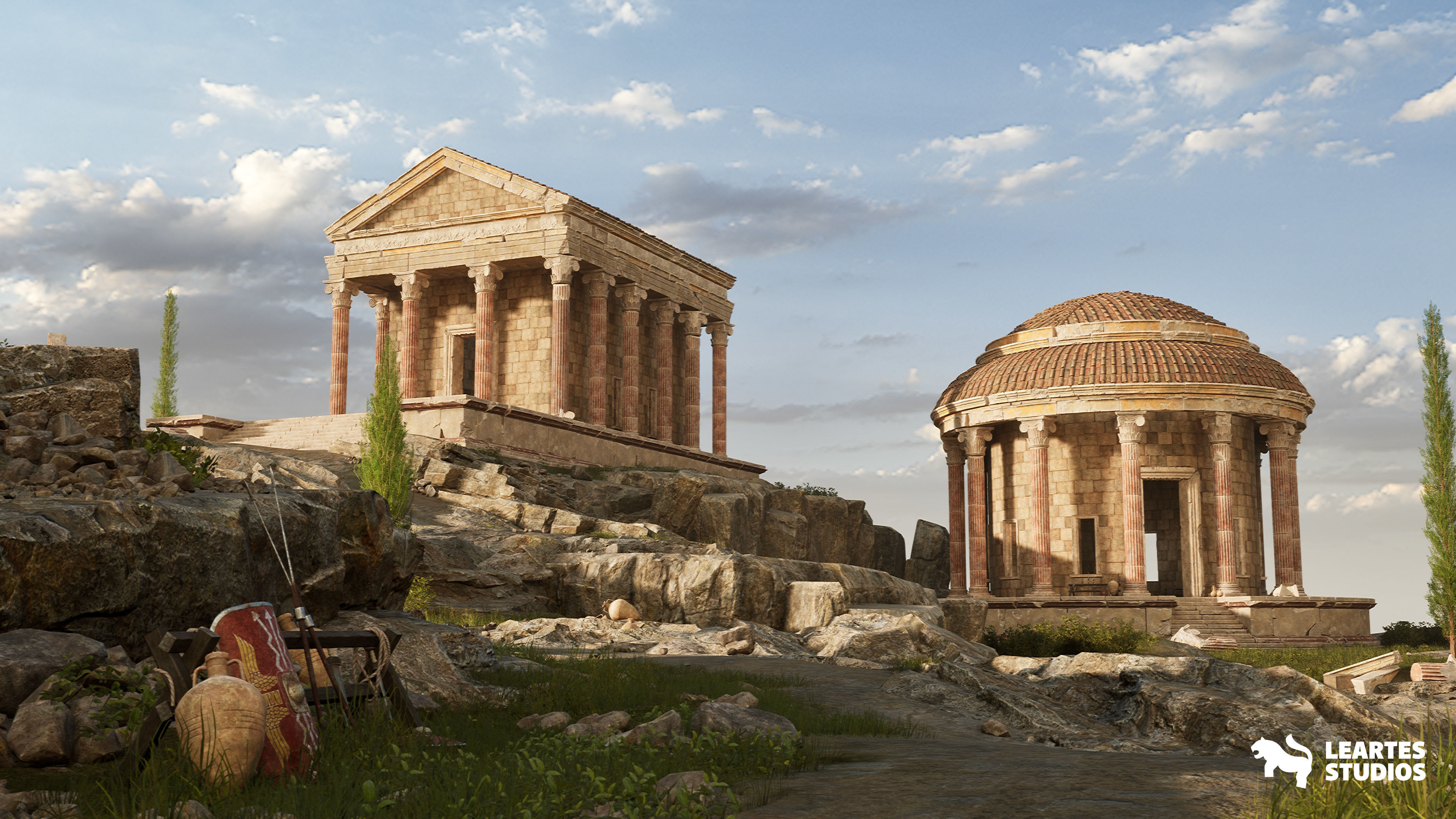 3D model Roman Temple Ruins VR / AR / low-poly | CGTrader