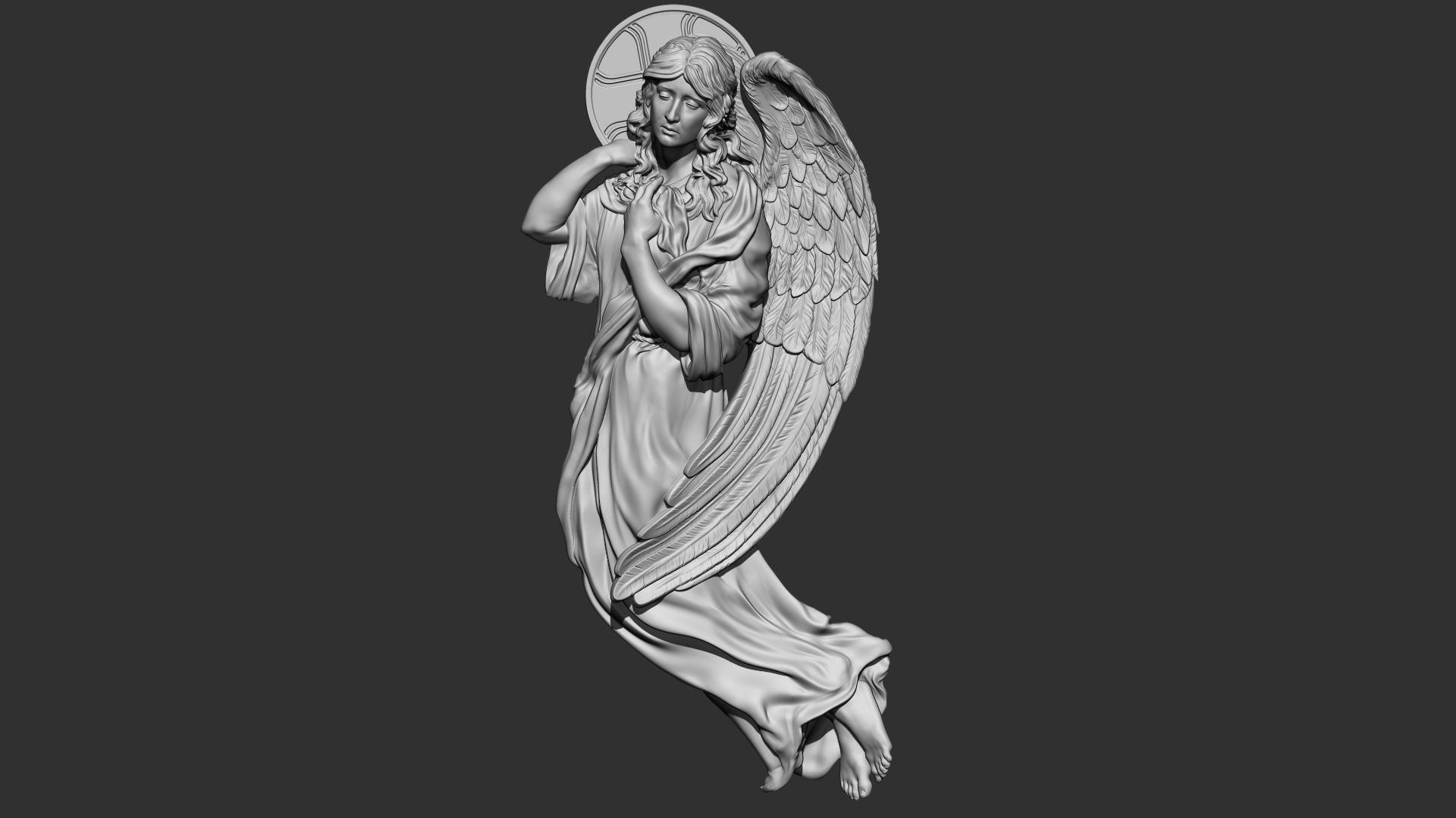 Angel Bas-Relief 2 3D model 3D printable | CGTrader