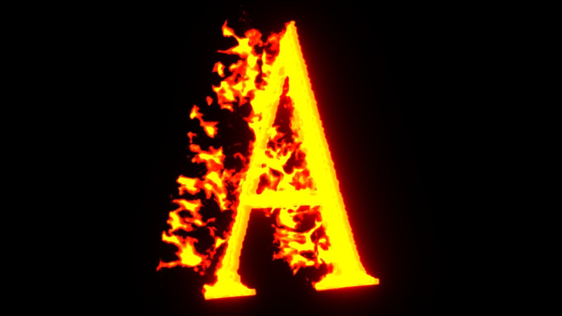 alphabet letters animated on fire 3D model animated | CGTrader