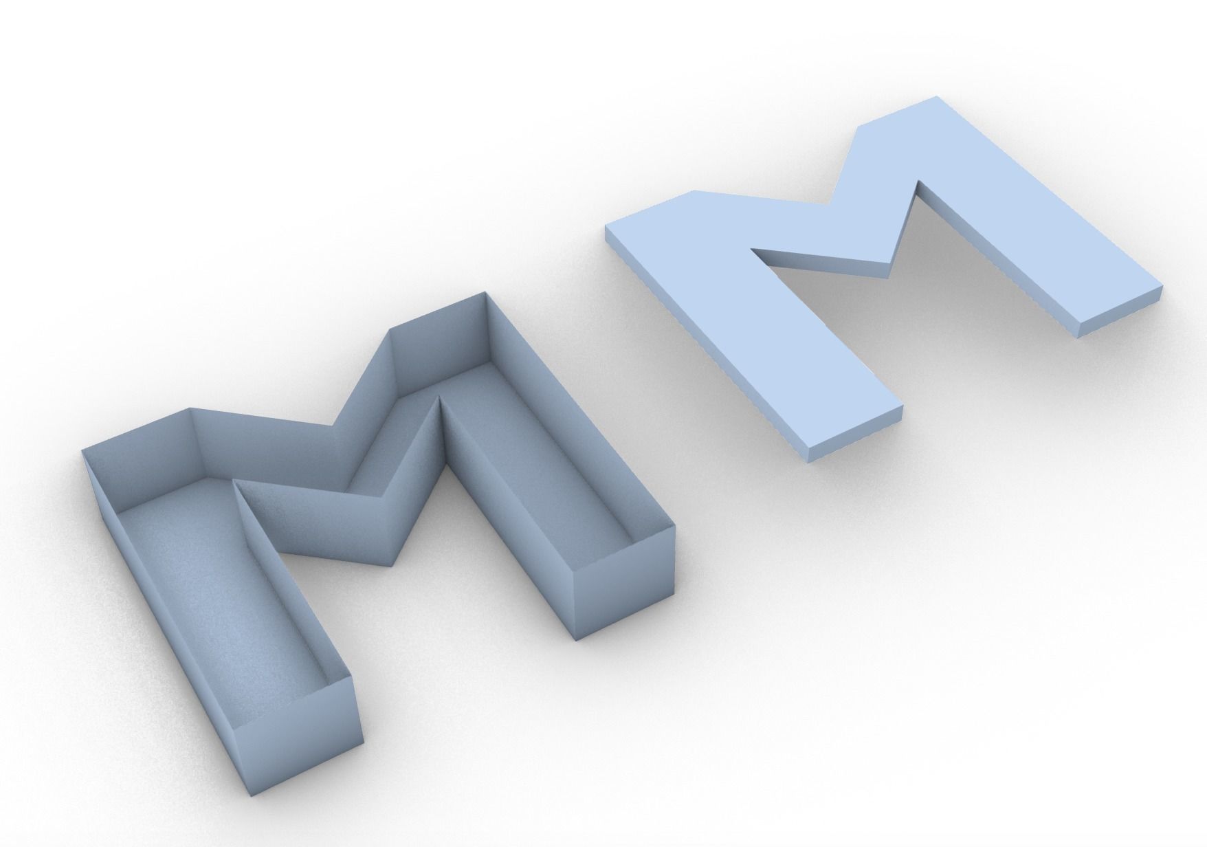 Letter M Box 3D model | CGTrader