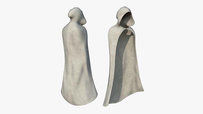 3D model Medieval Cloak A02 Full White - Fantasy Character Design VR ...