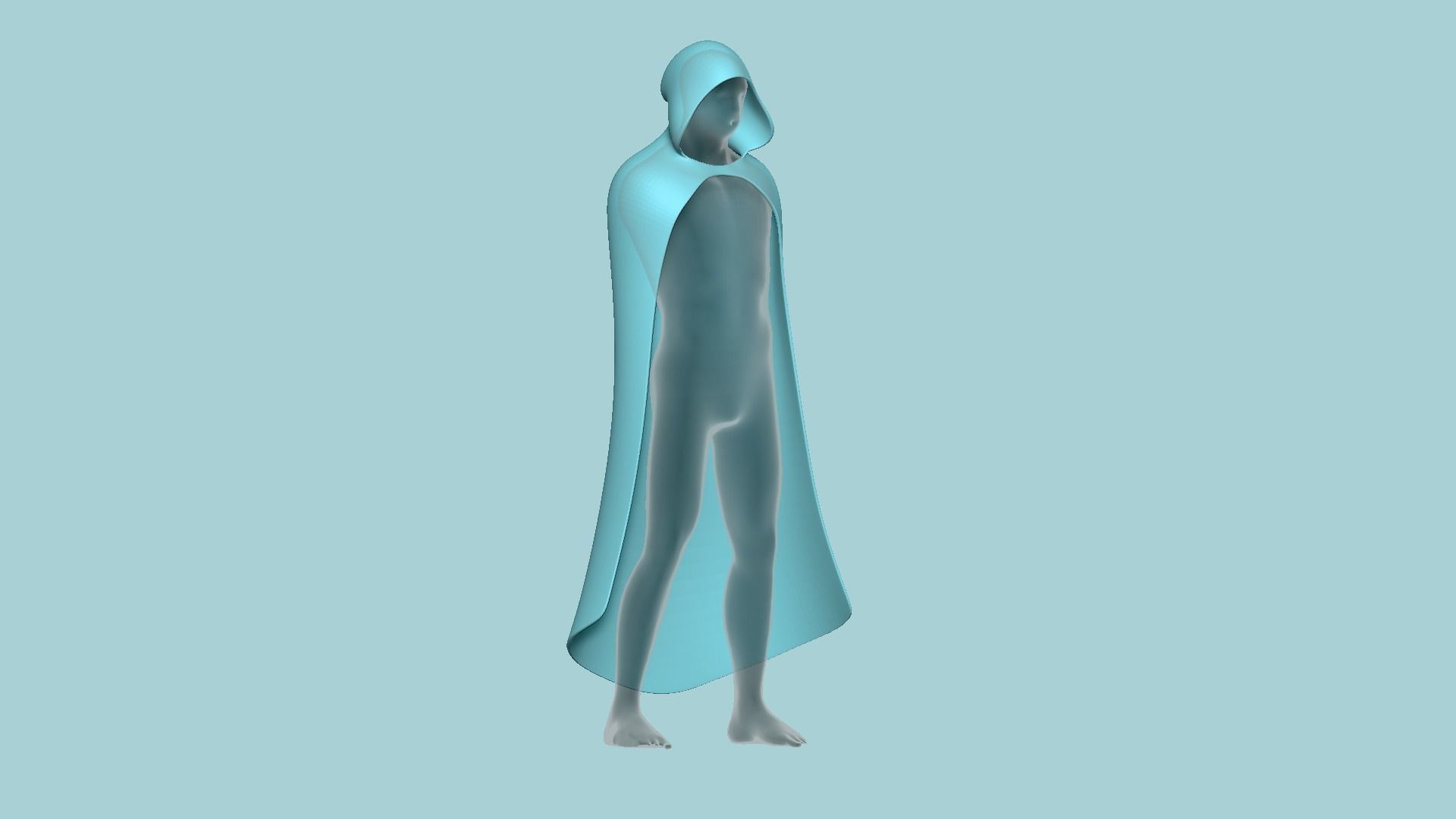 3D model Medieval Cloak A05 Full Blue - Fantasy Character Design VR ...