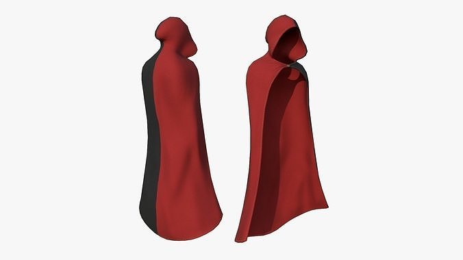 3D model Medieval Cloak A06 Red Black - Fantasy Character Design VR ...