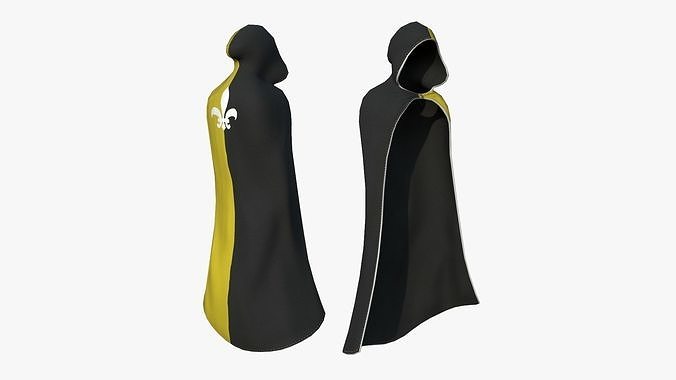 3D model Medieval Cloak A07 Yellow Black - Fantasy Character Design VR ...