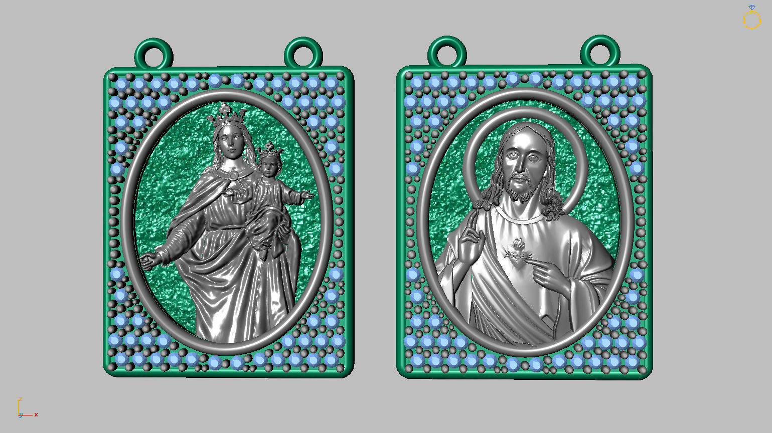Scapular Jesus and Mary 3D model 3D printable | CGTrader