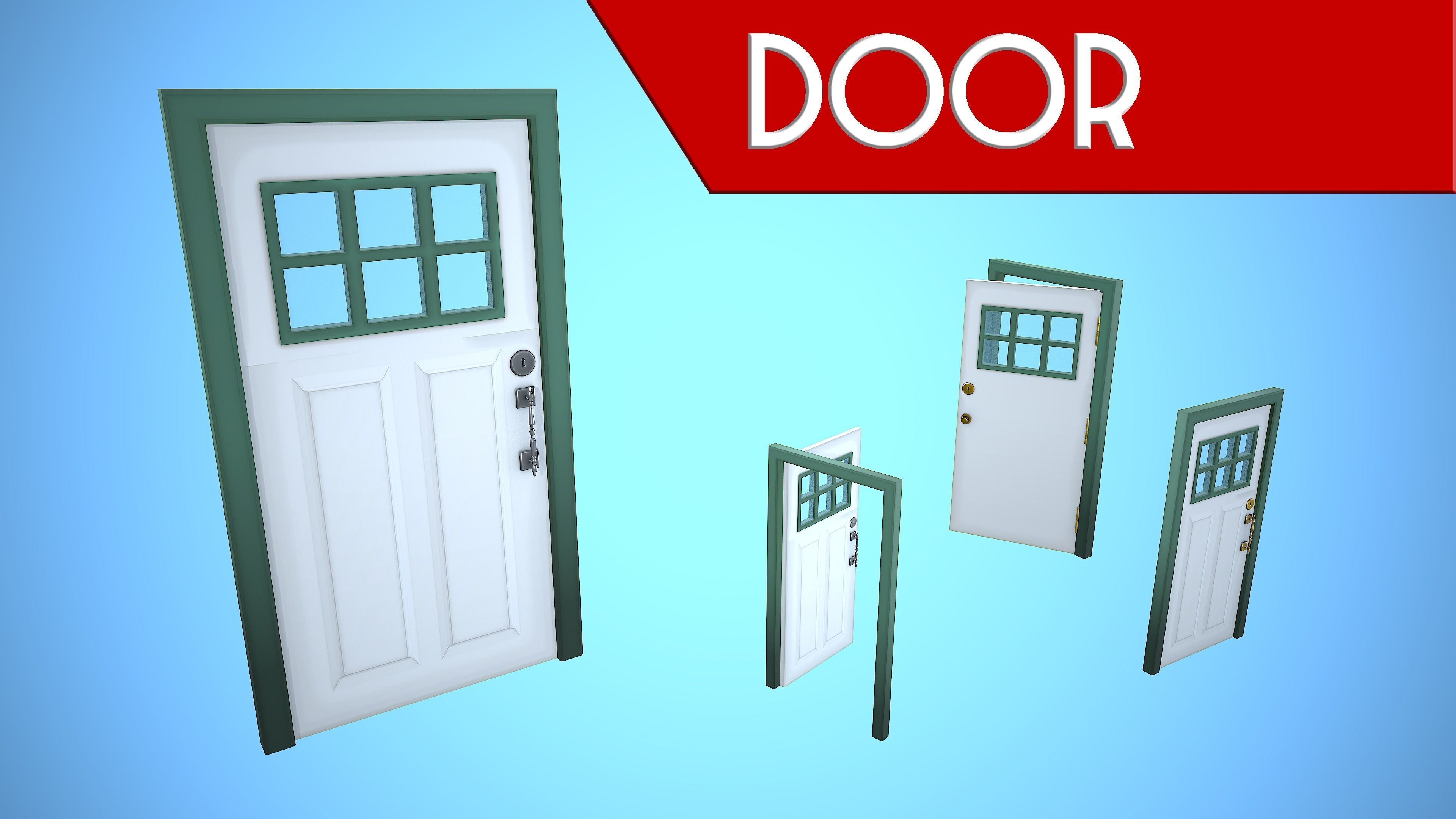 3D Model Collection DOOR PACK CARTOON STYLIZED VR / AR / low-poly | CGTrader