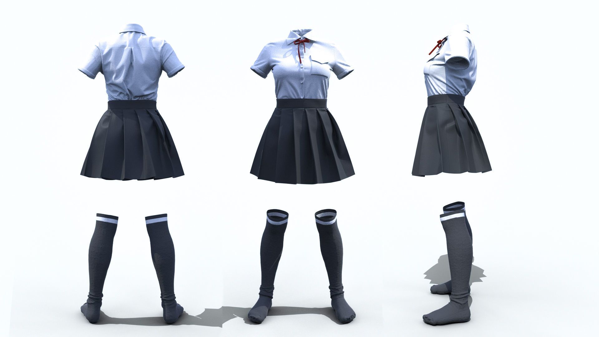 Realistic 3D Models Of School Uniforms 3D model | CGTrader