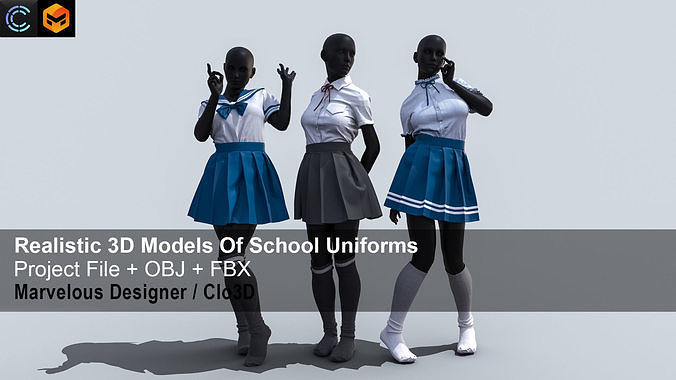 Realistic 3D Models Of School Uniforms 3D model | CGTrader