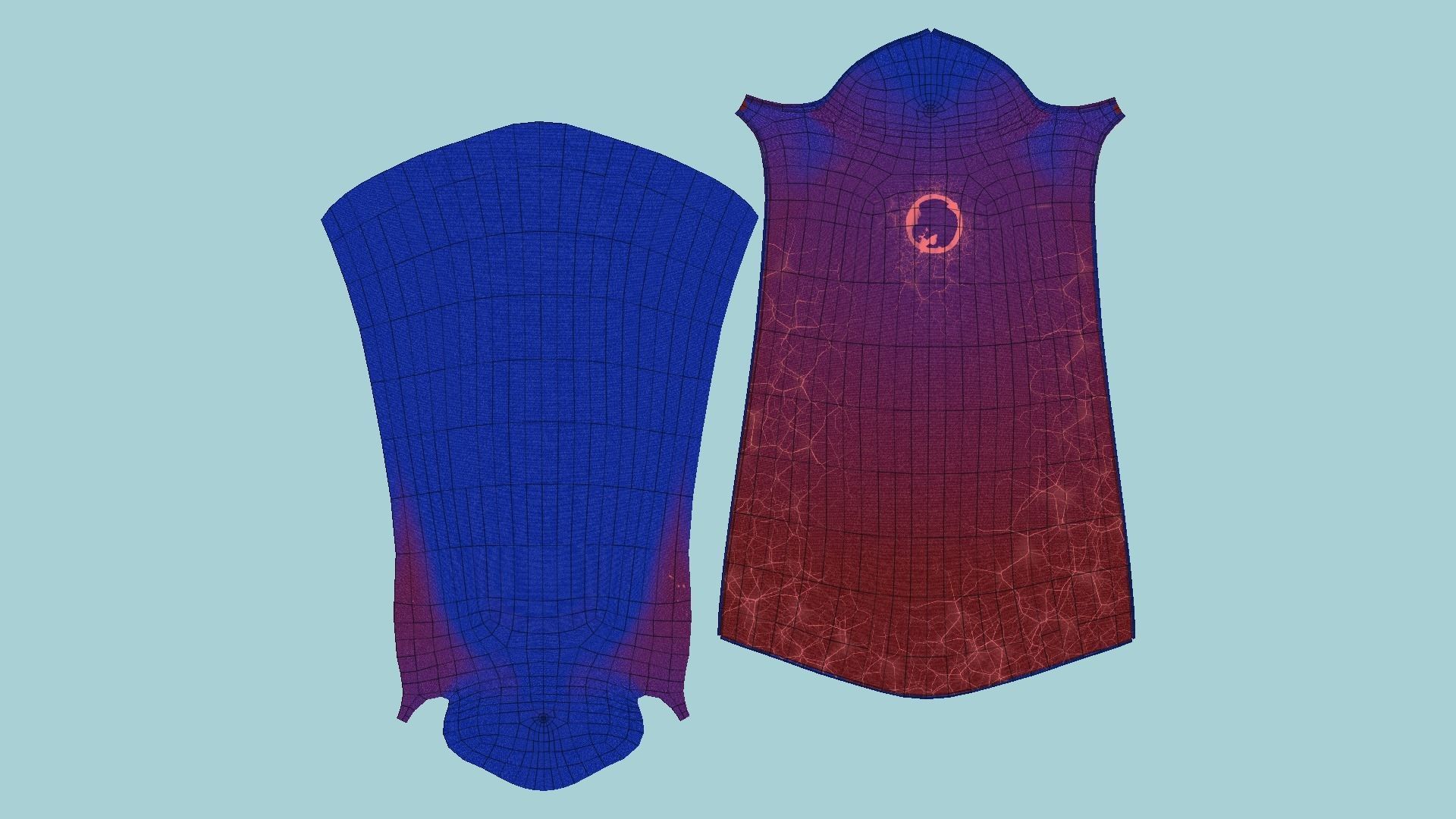 3D model Medieval Cloak A17 Red Blue - Fantasy Character Design VR / AR ...