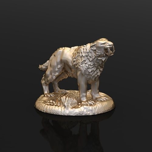 Sabertooth Tiger Sculpture 3D model 3D printable | CGTrader