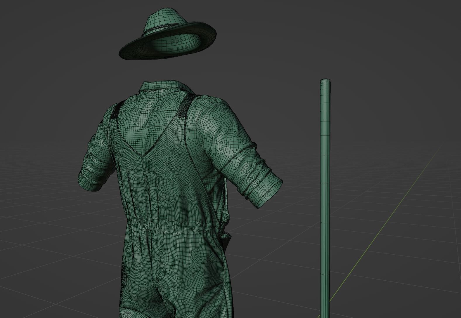 PBR 3D model - Farmer with fork - animation ready - 6x 4K UDIMs 3D ...