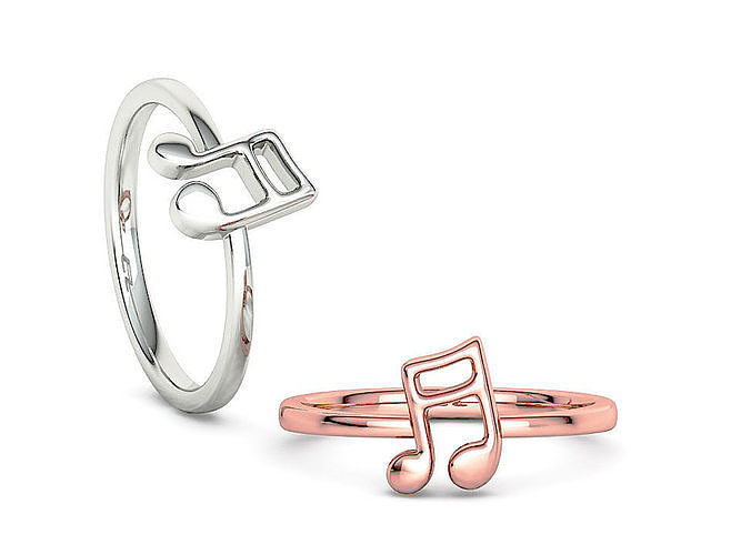Music Note Fashion Ring Melody Band 3dpint model 3D model 3D printable ...