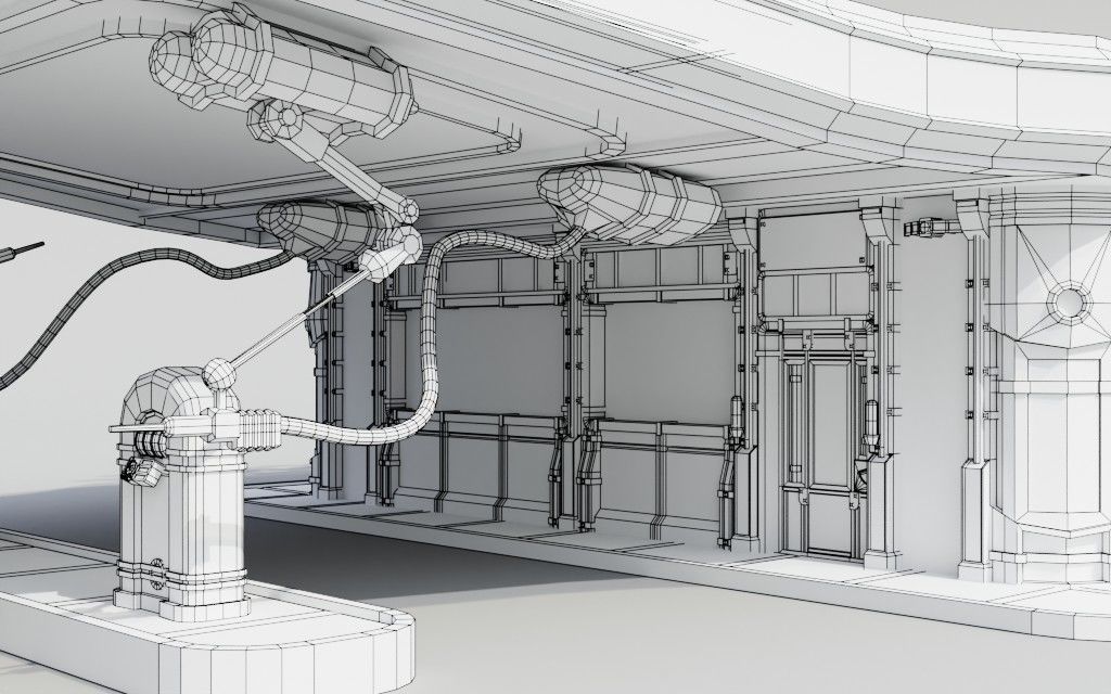 3D model Low poly Red Rocket Station diorama VR / AR / low-poly | CGTrader