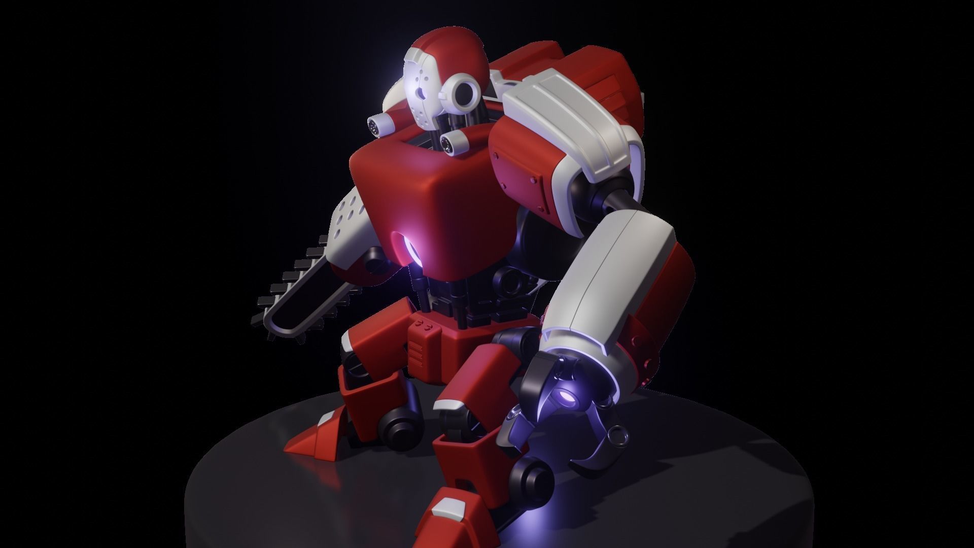 scifi robot game ready to run on minds 3D model | CGTrader